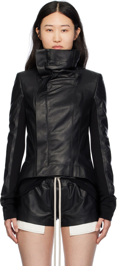 Rick Owens Black Naska Leather Jacket - ShopStyle