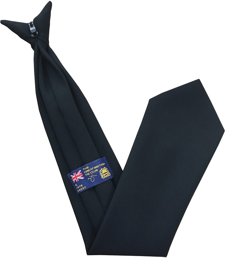 Men's Plain Black Clip On Tie (Great British Tie Club) - ShopStyle