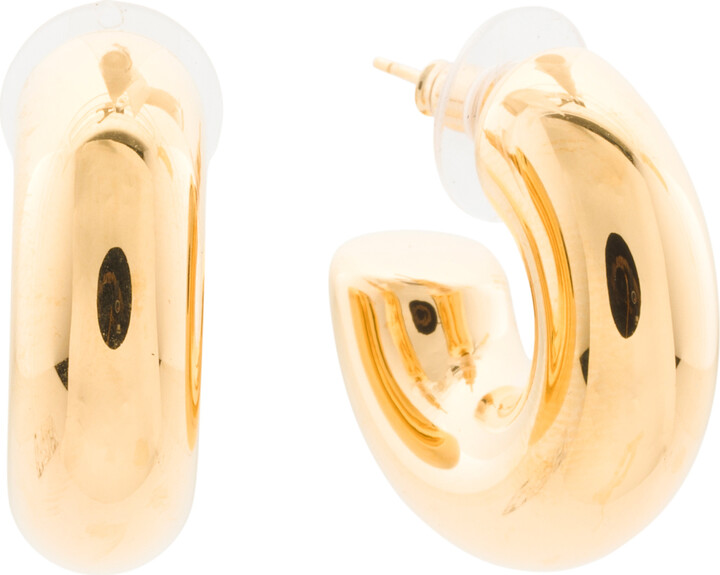Milor Gold Made In Italy 14k Gold Shiny Hoop Earrings - ShopStyle