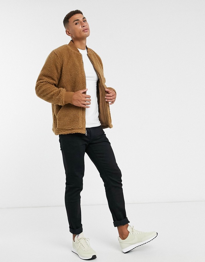 Levi's hunters point borg bomber jacket in cream - ShopStyle Outerwear