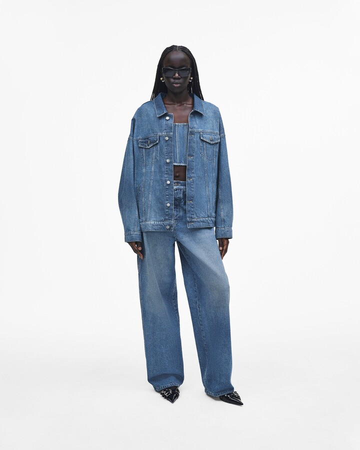 Marc Jacobs Crystal Denim Oversized Jean - Light Blue Crystal - ShopStyle