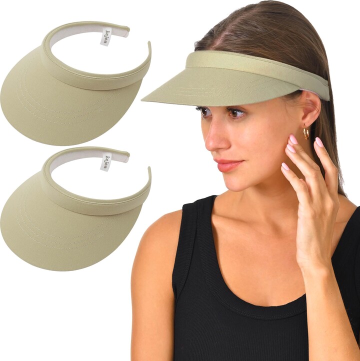 Kejea 2 Pack Visor Women Men Sun Hat Clip On Visors Adjustable Sport ...