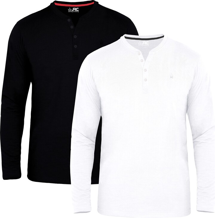 JRC Just Royal Clothing JRC 2 Pack Mens Long Sleeve Henley Shirts ...