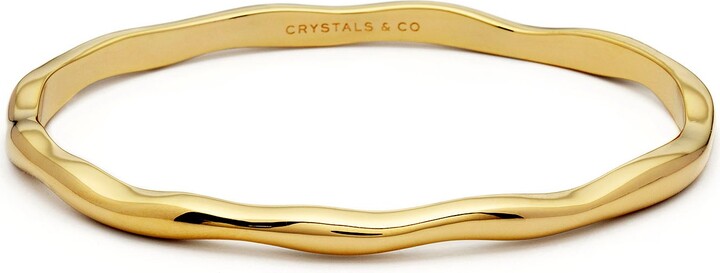 Crystals and Co Women's Gold Full Wave Bangle - ShopStyle Bracelets