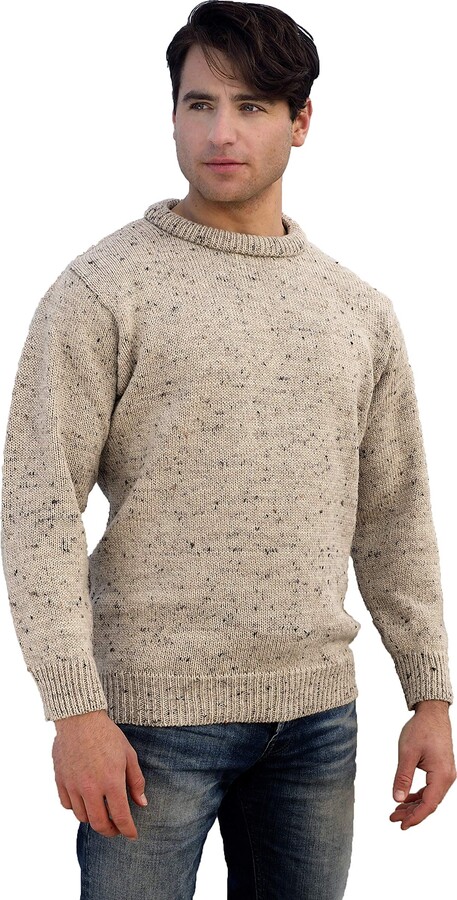 Aran Crafts Men's Plain Crew Neck Sweater - ShopStyle