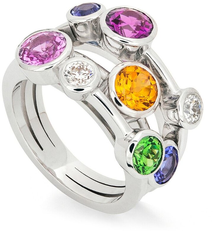 Boodles White Gold, Diamond, Sapphire and Gemstone Raindance Rainbow ...