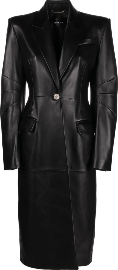 Versace Leather Trench Coat - ShopStyle