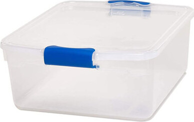 Homz Multipurpose Stackable Storage Bin with Latching Lids, Clear ...