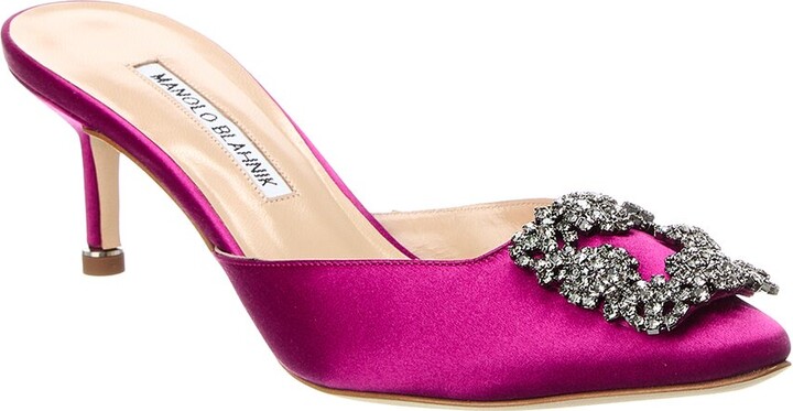Manolo Blahnik Hangisimu 50 Satin Mule - ShopStyle