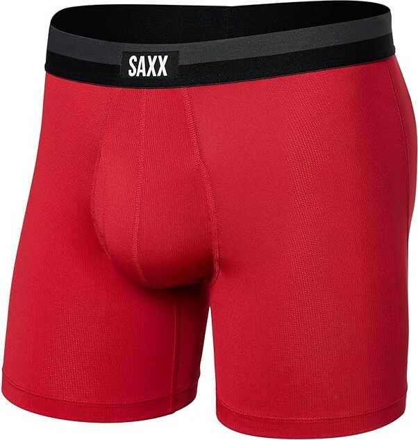 SAXX UNDERWEAR Sport Mesh Boxer Brief Fly (Sunset Red) Men's Underwear ...