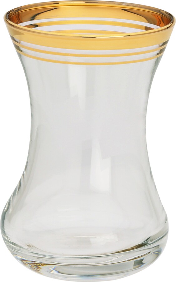 Classic Touch Decor Set of 6 Tea Cups with Gold Rim - ShopStyle