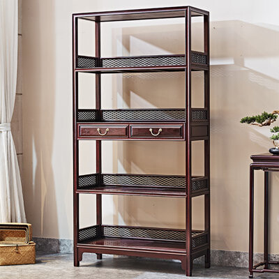 STAR BANNER Shelves Solid Wood Storage Rack Display Rack Mahog Storage ...