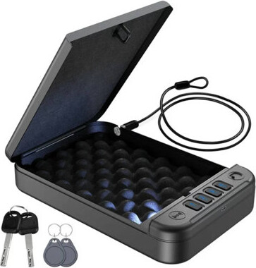 Blacksmith Gun Safe Lock, Pistol Safe 3 IN 1 Ways Quick Access Handgun ...