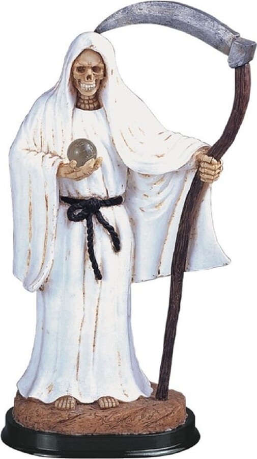 Q-Max 12"H White Santa Muerte Holding Scythe Statue Our Lady of the ...