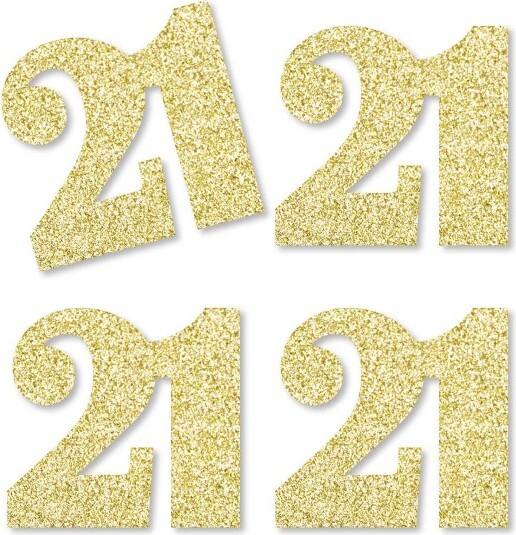 Big Dot of Happiness Gold Glitter 21 - No-Mess Real Gold Glitter Cut ...