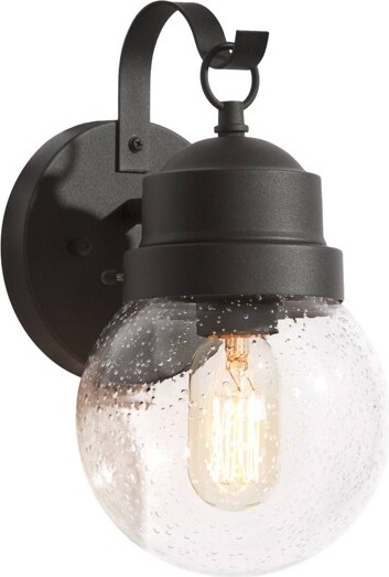 11" Metal/Glass Globe Outdoor Wall Lamp Black - LNC - ShopStyle