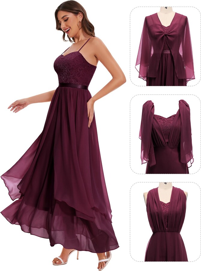HomRain Women Transformer Infinity Burgundy Dress Wedding and Bridemaid ...