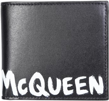 Alexander McQueen Black Graffiti Wallet By Iconic Bi-Fold Design ...