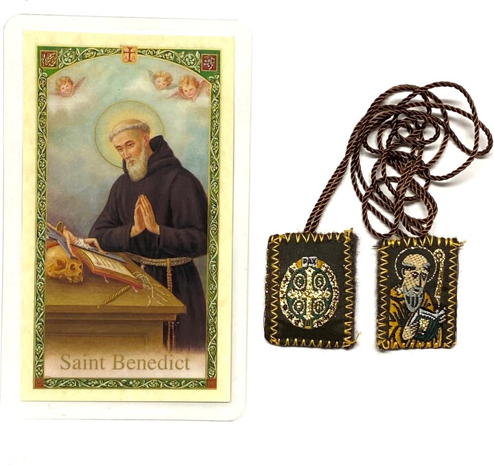 Etsy st. Benedict English Holy Prayer Card Scapular 2-Piece Gift Set ...