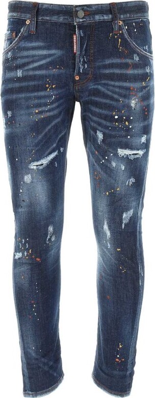 DSQUARED2 Distressed Paint-Splatter Skinny Jeans - ShopStyle