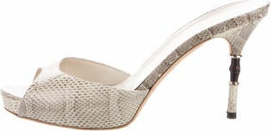 Gucci Bamboo Accent Python Slides - ShopStyle
