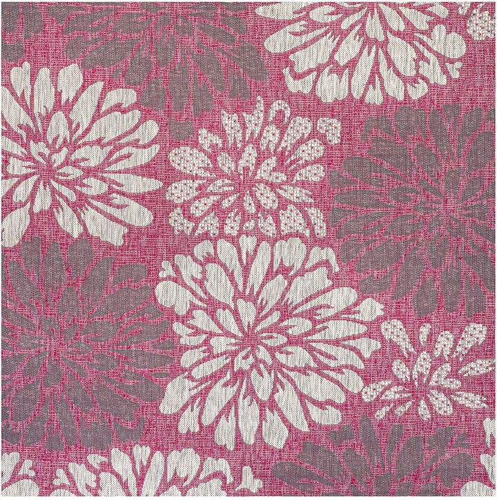 Jonathan Y Designs Zinnia Modern Floral Textured Weave Indoor/Outdoor ...