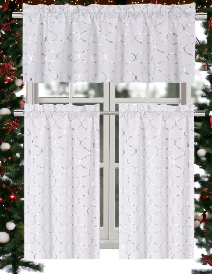 Kate Aurora Christmas Collection Metallic Foil Cotton Blend Lattice ...