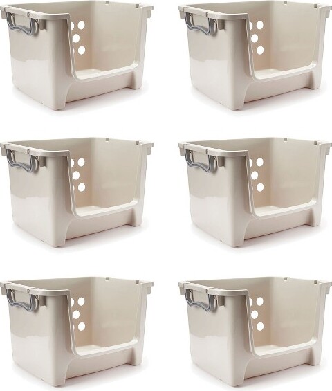 Sterilite Stackable Open Storage Bin Container, Shelf Basket, Pantry ...