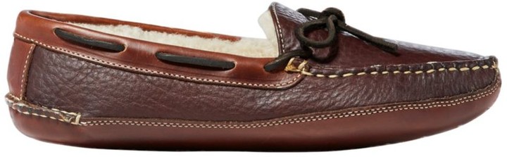 L.L. Bean Men's Bison Double-Sole Slippers, Shearling-Lined - ShopStyle ...