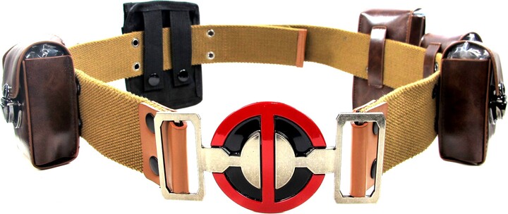 OEM Deadpool Belt Full Set Buckle & Pouches Costume (Small) Brown ...
