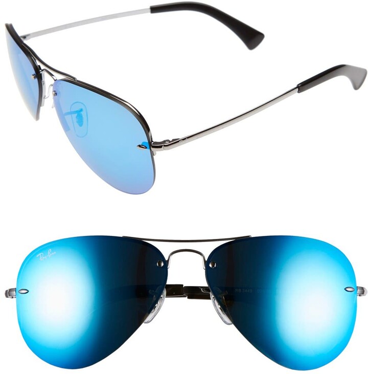 Ray-Ban Highstreet 59mm Semi Rimless Aviator Sunglasses - ShopStyle