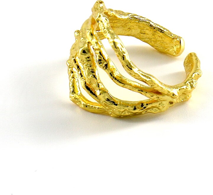 Rai Jewellery Roman Gold Staggered Effect Ring - ShopStyle