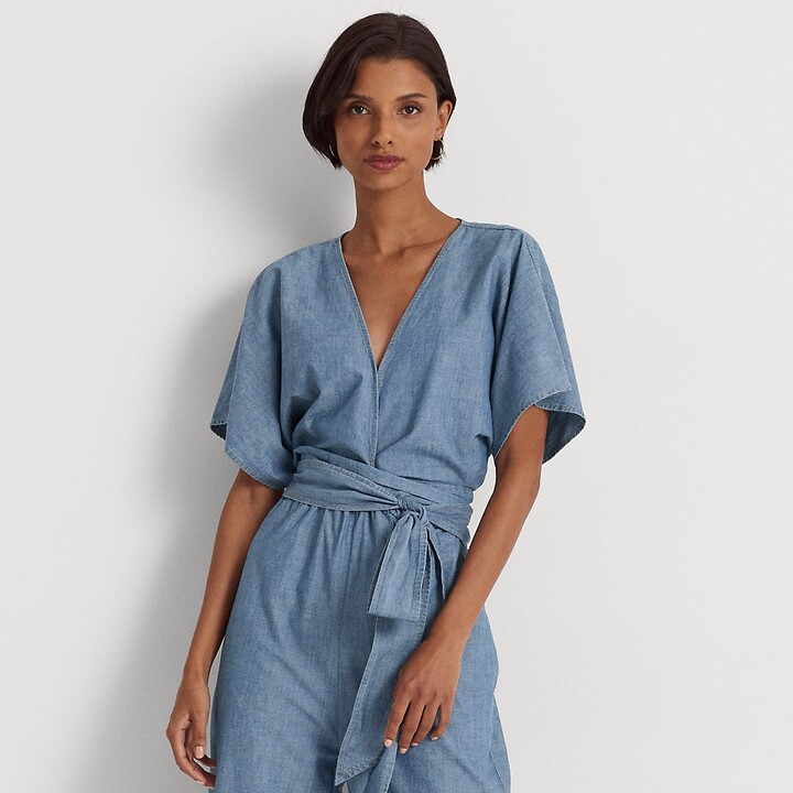 Lauren Ralph Lauren Ralph Lauren Belted Chambray Wrap Jumpsuit ...