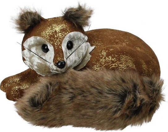 Northlight 16.5” Brown and Gold Fox Lying Down Christmas Table Figure ...