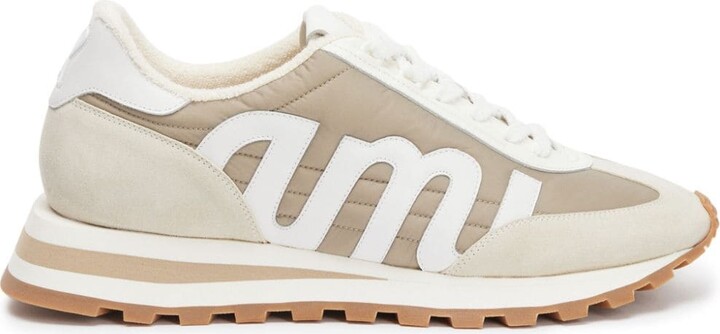 AMI Paris Logo-Patch Panelled Sneakers - ShopStyle