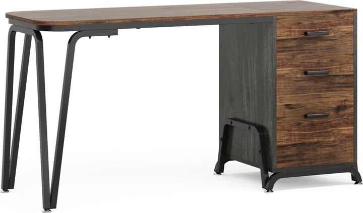 Tribesigns Computer Desk with 3 Drawers, Industrial Home Office Desks ...