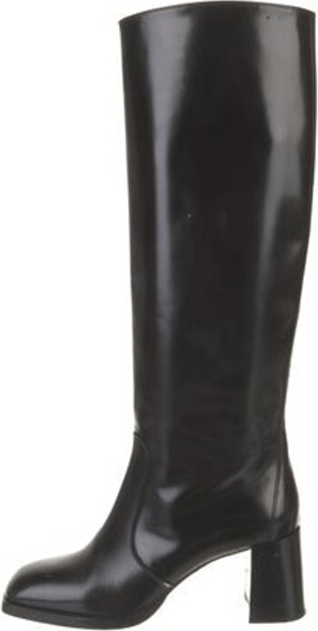 Prada Leather Riding Boots - ShopStyle