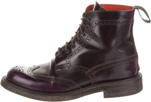 Tricker's Leather Lasercut Accents Combat Boots - ShopStyle