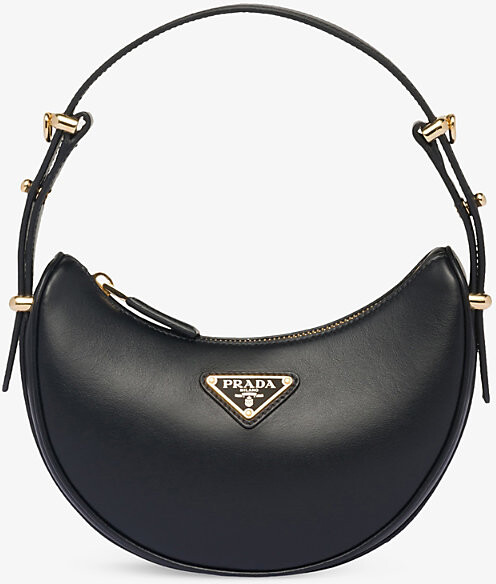 Prada Womens Black Arqué Mini Leather Shoulder bag - ShopStyle