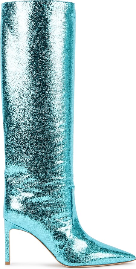 Bettina Vermilion Bettina Vermillon Josephine 85 Metallic Blue Leather ...