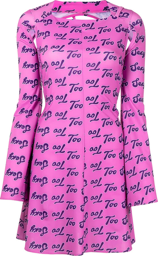 Natasha Zinko Slogan-Print Short Dress - ShopStyle