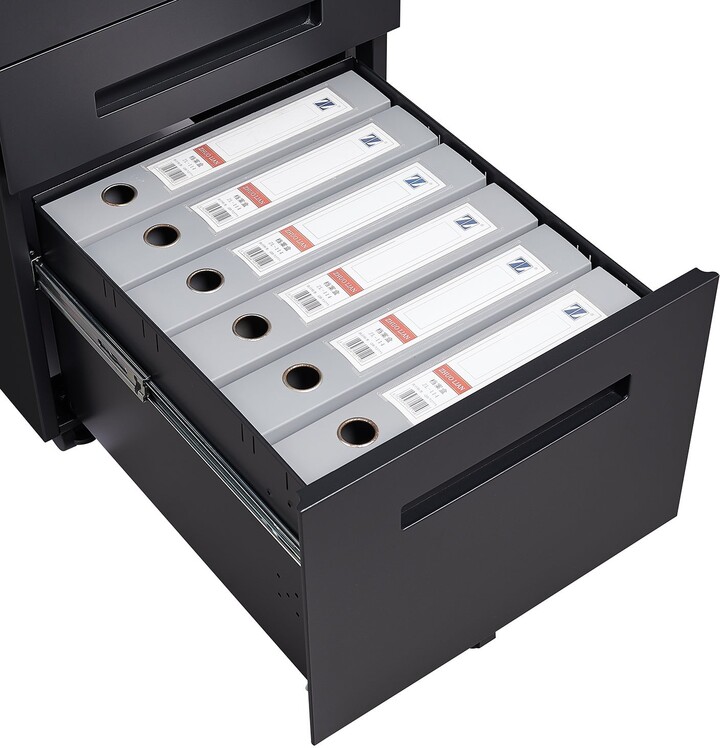 TOSWIN File Cabinet, 3 Drawer Mobile File Cabinet With Lock And Wheels ...