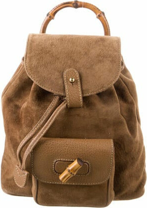 Gucci Small Suede Bamboo Backpack - ShopStyle