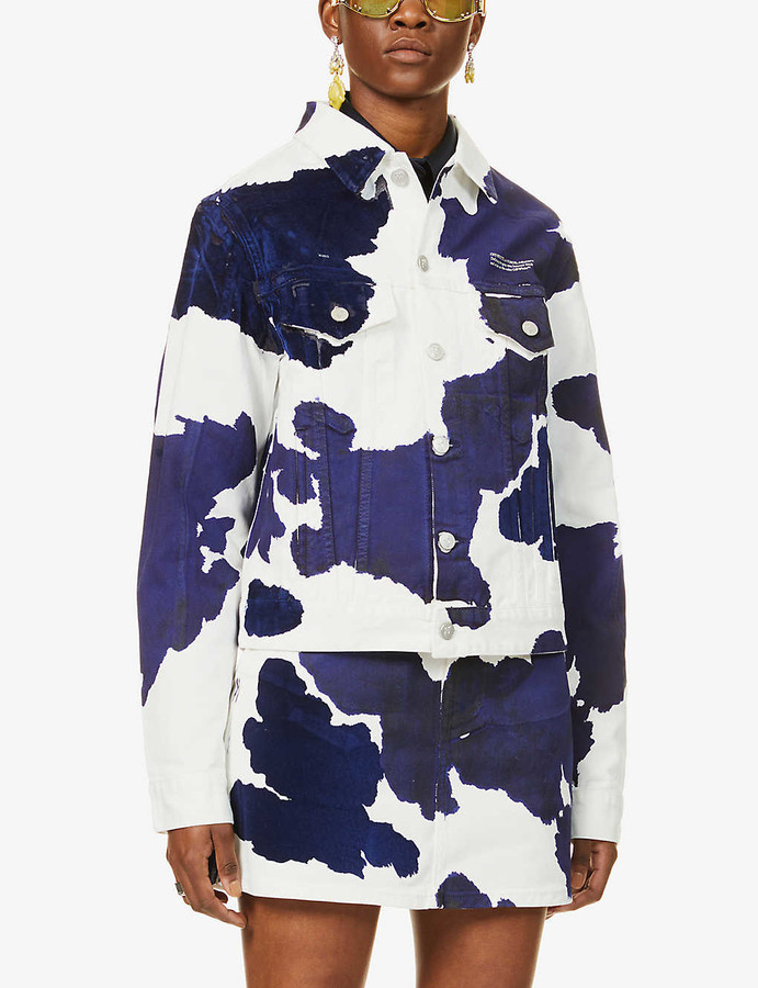 Off-White Cow-print denim jacket - ShopStyle