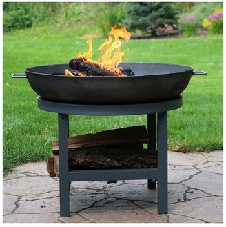 Sunnydaze 30In Fire Pit Cast Iron Wood-Burning Fire Bowl With Built-In ...