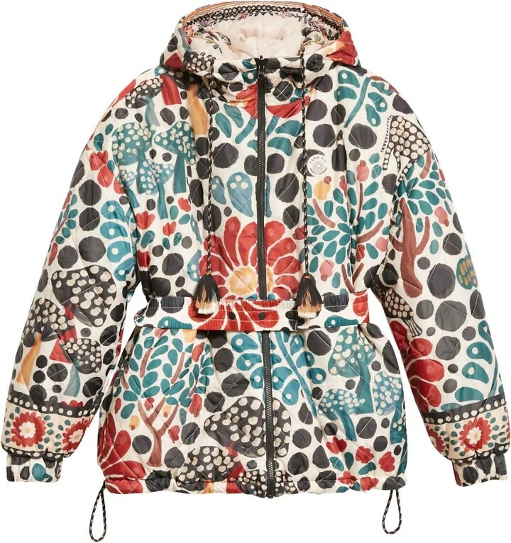 Farm Rio Romatic Garden Reversible Puffer In Off White Multi - ShopStyle