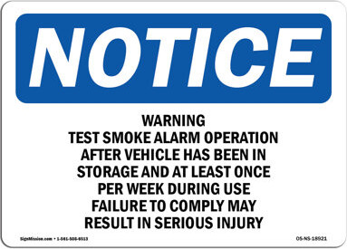 SignMission Warning Test Smoke Alarm Operation After Sign - ShopStyle Desks