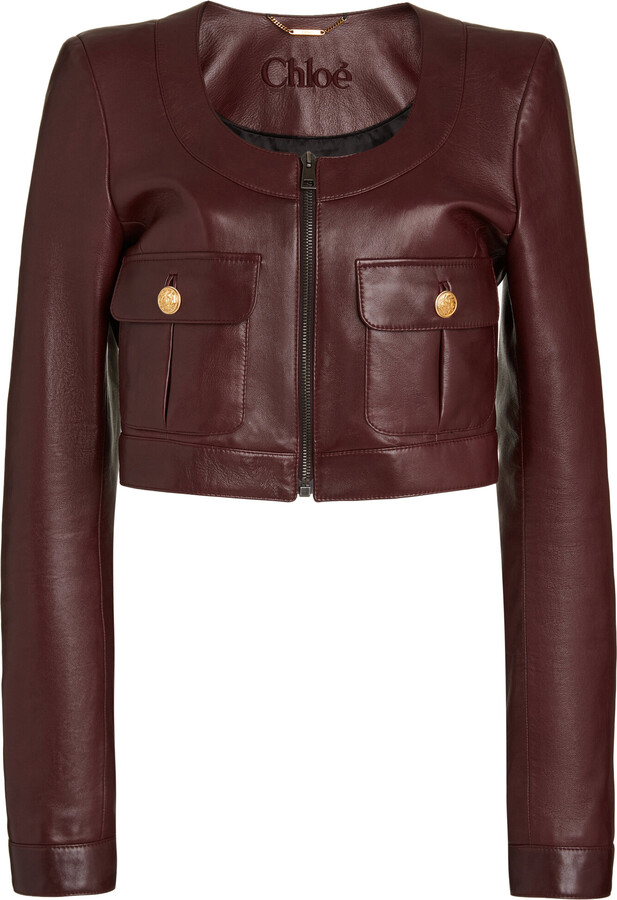 Chloé Chasseur Cropped Leather Jacket - ShopStyle