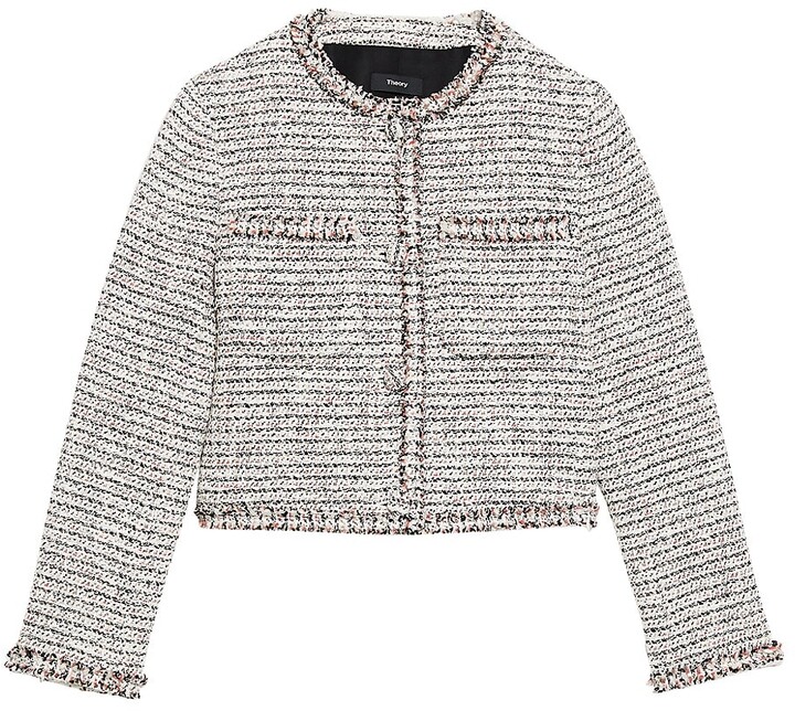 Theory Tweed Cropped Jacket - ShopStyle
