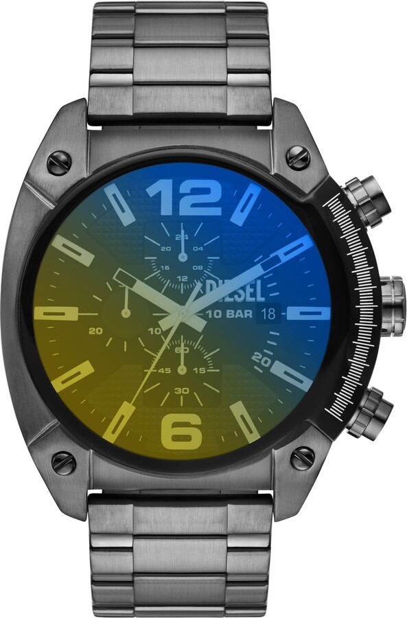Diesel Men's Overflow Chronograph, Gunmetal-Tone Stainless Steel Watch ...